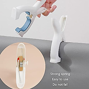 Plastic Clothespin, Laundry Clip, Beach Towel Clips, Rabbit Shape Quilt Fixed Clip to Keep Your Towel, Clothes, Quilts, Blanketsfrom Blowing Away (Blue + Orange 4 pc)