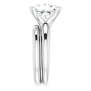 4 CT Princess Cut Engagement Ring Set for Women Moissanite Rings Solitaire Promise 925 Silver 10K/14K/18K Solid White Gold Bridal Ring Set (7)