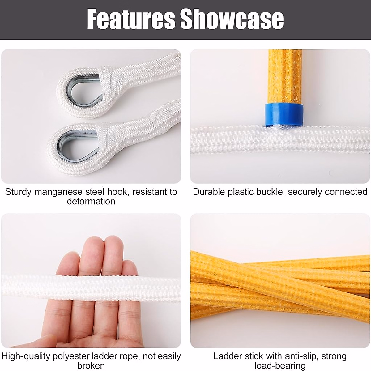 RIEJIN Fire Escape Ladder for Home Fire Emergency Ladders Safety Survival Ladders Rope Ladder Emergency Fire Must Haves House(16F/5M)