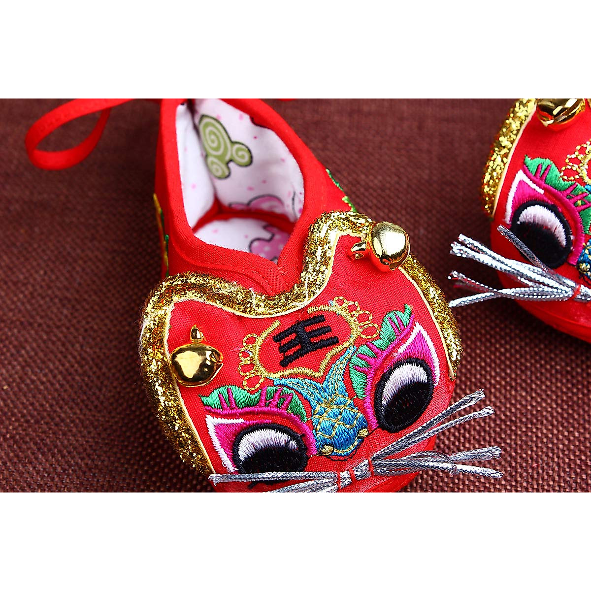 Coco Dolphin Baby Tiger Shoes 6 Month Infant Boy Girl Baby Gift Chinese New Year Asian Tang Traditional 100 Day Celebration Red