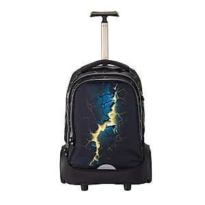 UNIKER Rolling Laptop Bag for 14 Inch Laptop,19 Inch Roller Bookbag for Teens,Roller Travel Bag,Suitcase on Wheels,Wheeled Bookbag,Trolley School Bag,Schoolbag with Wheels Black Cat Butterfly…