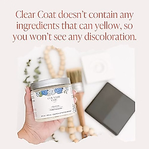 Clear Coat (4oz) - Eco-Friendly Clear Satin Sheen Top Coat for Chalk Style Wood Furniture Paint, Non-Yellowing Waterproof Finish, Easy Application