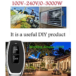 YETOR Wireless Lights Switch kit,AC120V/110V/ /40A Relay Long Range Remote Control Switch for Pump, Lights,Household Appliances, Garage Door, and Electrical Equipment