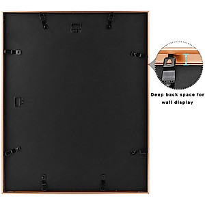 Frametory, 16x20 Metal Picture Frame with Mat for 11x14 Picture & Real Glass, Aluminum Photo Frame Collection (Rose Gold, 1 Pack)