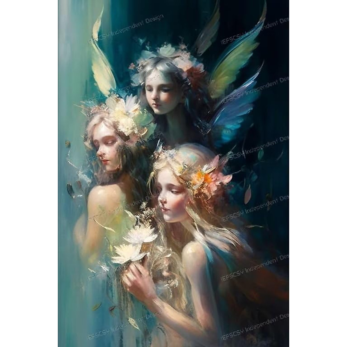 IEFSCAY Butterfly Angel Girl Diamond Painting - DIY Handmade Painting Kits for Beginners Paste by Number, Full Round Drill Crystal Art, Decompression Funny Personalized Decor Gifts 40X50cm