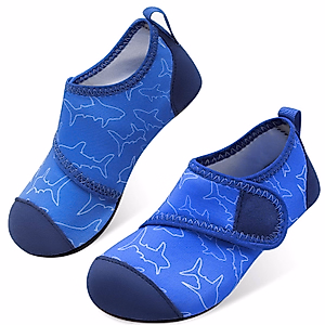 Kids Boys Girls Toddler Water Shoes Barefoot Quick Dry Aqua Socks for Kids Boys Girls Baby Toddler Swim Shoes Pool Shoes Surf Shoes Beach Shoes for Kids Boys Girls Navy/Shark 4-4.5 Big Kid