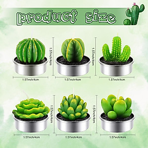 AIXIANG 6 Styles Cactus Tealights Candle Delicate Succulent Tealight Candles for Home Decor New Year Presents, Housewarming Gifts, Housewarming Favors for Guests, Christmas Decorations (6 Pcs)