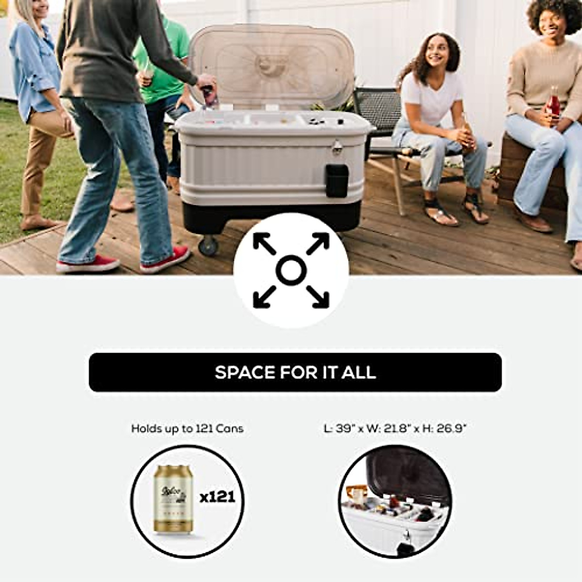 Igloo 125 qt Gray Party Bar Wheeled Cooler