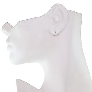 Honolulu Jewelry Company 14K Real White Gold Polished Round Ball Stud Earrings (3mm - White Gold)