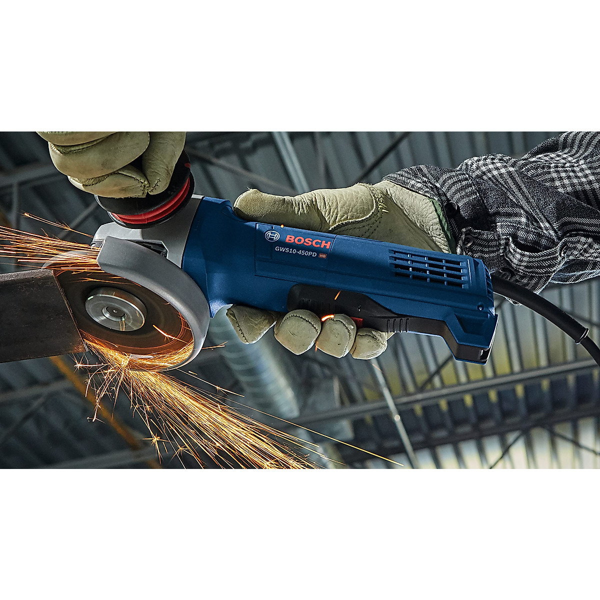 Bosch GWS10-450PD 4-1/2 In. Ergonomic Angle Grinder with No Lock-On Paddle Switch