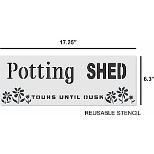 Garden Potting Shed Stencil for Painting Wood Signs, Reusable, Sturdy, Psalms Bible Verse