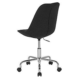 Flash Furniture Aurora Series Mid-Back Black Fabric Task Office Chair with Pneumatic Lift and Chrome Base
