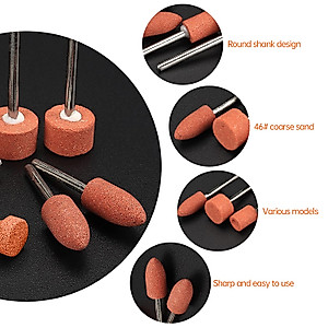 Sanding Bits for Dremel Rotary Tool, Grinding Stones Sanding Drill Bits with 1/8" Shank, Aluminum Oxide Sanding Accessories to Metal Rust Removal/Smoothing/Sharpening, 45Pcs