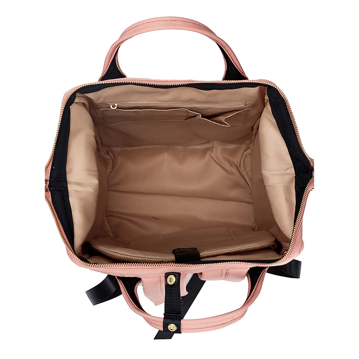 Kah&Kee Nylon Backpack Diaper Bag with Laptop Compartment Waterproof Work Travel School for Women Man (Black)