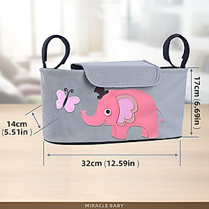 LAT Stroller Organizer Bag for Mom, Baby Trolley Bag - Compatible with Any Stroller - Multifunctional Large Capacity (Dinosaur)