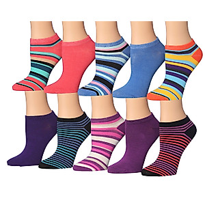 Tipi Toe Women's & Girls 20 Pairs Colorful Patterned Low Cut/No Show Socks GN12-68-20