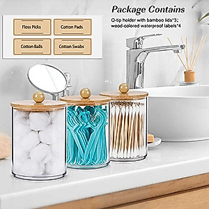 SGHUO 3 Pack 10oz Acrylic Qtip Holder Dispenser