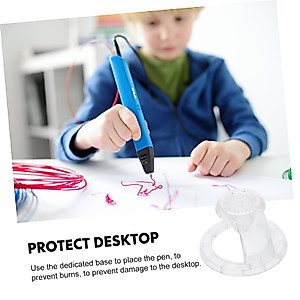 Hemoton 6 Pcs Pen Base Printing Pen Storage Bracket Printing Pen Rack Transparent Printing Pen Holder Pencil Holder Printing Brush Stand Three-Dimensional 3D Backing Plate Plastic