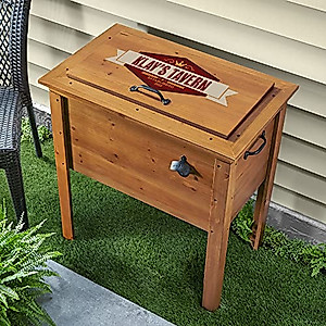 Let's Make Memories Personalized Tavern Outdoor Wooden Cooler - Father’s Day - for Dad - Burgundy