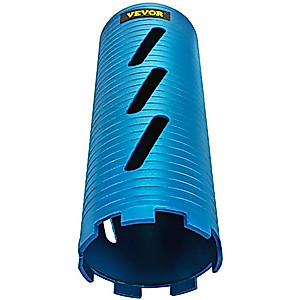 VEVOR Core Drill Bit, 4" /101.6 mm Diameter 5/8"-11 Shank Arbor with a Pilot Bit & 4.5" Blade, 9.5" /241.3mm Depth Diamond Dry Coring Bore Tool, Masonry Hole Saw Bits for Hard Concrete Brick and Block