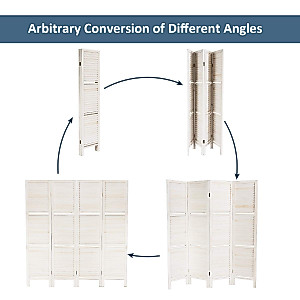 Giantex Room Divider with Shelves, 4 Panel Room Dividers and Folding Privacy Screens, Room Separators Divider Wall, Divider for Room Partition Separation, 5.6Ft Foldable Room Divider Screen, White
