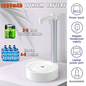 Desktop Water Bottle Dispenser,New upgrade RGB Ambient Light, Bedside Water Dispenser,Portable 5 Gallon Water Dispenser,with 7 Levels Pumping and Ambient Light,Suitable for Home, Office, Outdoor