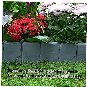TOSSPER 20pcs Garden Border Edging, Stones Effect Fence Decorative Flower Bed Edging for Garden Lawn Landscape Interlocking Outdoor Lawn Stakes (Grey)