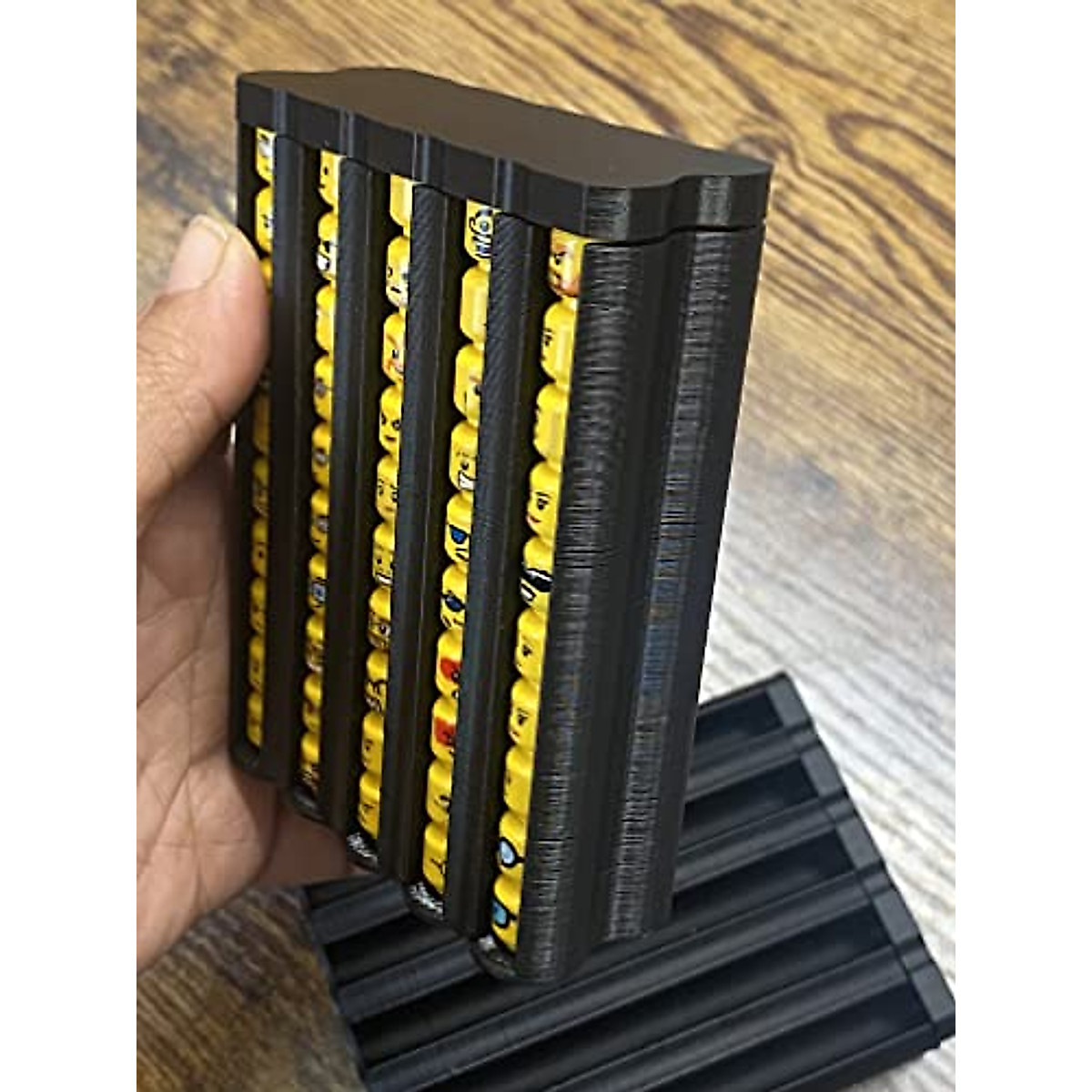 3d Printed Head Storage holder Organizer compatible with lego heads. Container holds up to 100 heads. comes with lid. Made in USA (black) AFOL KFOL