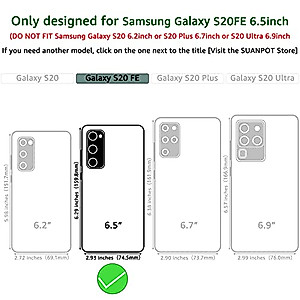 SUANPOT for Samsung Galaxy S20 FE Leather Wallet case with RFID Blocking Credit Card Holder, Flip Folio Book PU Cell Phone Cover for S20FE 5G Shockproof case Pocket for Men for Women 6.5 Light Brown