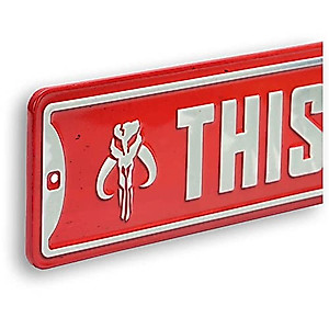 Open Road Brands Disney Star Wars The Mandalorian This is The Way Metal Street Sign - Vintage Star Wars Sign for Man Cave or Movie Room