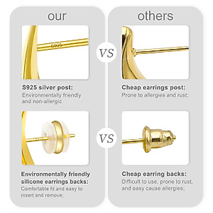 Gold Teardrop Earrings Dupes for Women Chunky Gold Plated Waterdrop Earrings Trendy Jewelry for Women