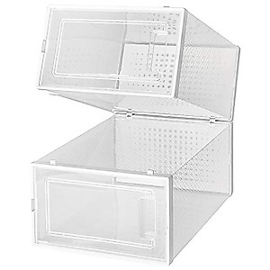 OnDisplay Clik Stackable Interlocking Shoe Box System (Standard Clear/White, Single Box)