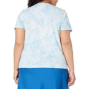 The Drop Women's Courtney Short Sleeve Tiny Crew Neck Jersey T-Shirt Shirt, -Sky Blue Tie Dye, S