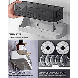 BLYPHOO Shower Caddy Adhesive Shower Shelf for Bathroom 2 Pack: Premium Bathroom Wall Organizer - No Drilling Shower Organizer - Adhesive Kitchen Storage Rustproof Storage Rack for Bathroom