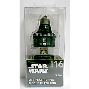 KIDdesigns USB 2.0 Flash Drive, 16GB, Star Wars Darth Vader, Black, LYU16CVFXV6