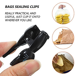 BESTonZON Potato Chip Bag Clips, 8PCS Cat-Shaped Bag Clips, Kitchen Food Bag Clips for Airtight Seal Multipurpose Clips, Paper Clips Cute Cat Clips for Kitchen Organization and Home Use (Black)