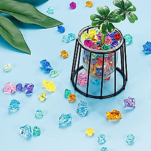 PATIKIL 25x15mm Fake Ice Rocks Cube, 1 Pack (130Pcs) Acrylic Irregular Crushed Crystal Rock Fake Diamond for Home Wedding Decor Photography Props, Red