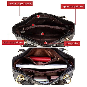 Women Genuine Leather Handbag for Women Large Work Tote Bag with Top Handle Purse Satchel Shoulder Bag for Women