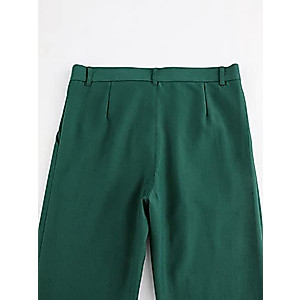 Milumia Men's Casual High Waisted Wide Leg Long Pants Button Zipper Fly Loose Trousers Green Large