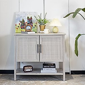 LUSUOWLZ Sideboard Storage Cabinet with USB Charger, Console Table with 2 Tire, Wooden Accent Buffet Cabinet, Console Table for Hallway Living Room & Kitchen…