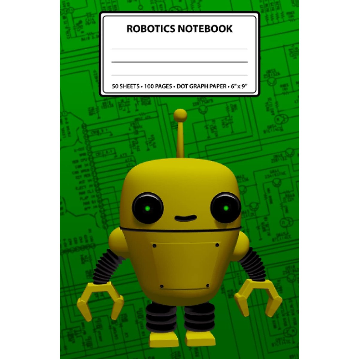 Robotics Notebook: 6x9 dot graph paper 100 page kawaii notebook