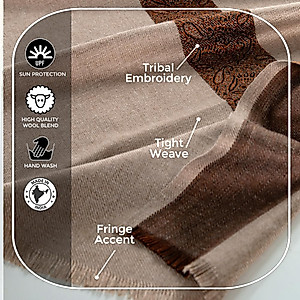 Om Shanti Crafts Meditation Shawl or Meditation Blanket, Wool Shawl/Wrap, Oversize Scarf/Stole. Indian Blanket. Unisex