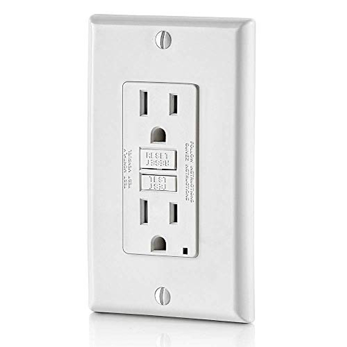 Leviton GFTR1-W Smartest Self-Test Smartlockpro Slim GFCI Tamper-Resistant Receptacle with LED Indicator, 15-Amp, 10 Pack, White