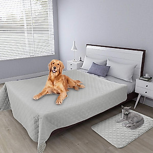 Easy-Going 100% Waterproof Dog Bed Cover, Non-Slip Pet Blanket for Furniture, Washable Couch Cover, Repleasement Sofa Cover (52X82 in,Light Gray)