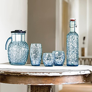 Bormioli Rocco Oriente Water Glass, Set of 6, 13.5 oz, Cool Blue