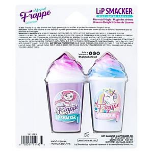 Lip Smacker Magical Frappe Collection 3 Pack Beverage Lip Balm - Moisturizing, Soothing Unicorn & Mermaid Delight/Magic
