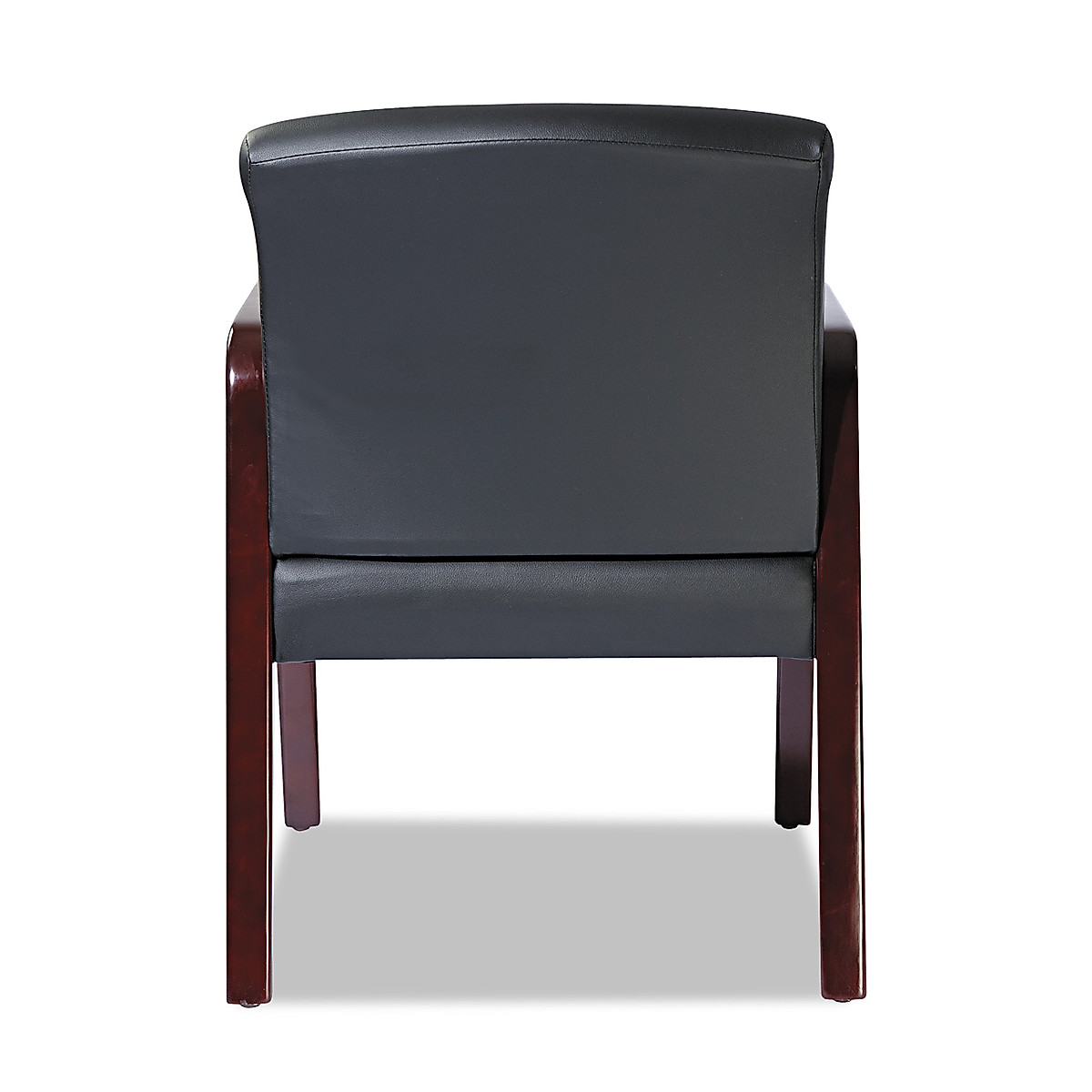 Alera ALERL4319M Alera Reception Lounge Series Guest Chair, Mahogany/black Leather
