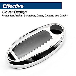 Fit for Nissan Armada Murano Rogue Maxima Cube Altima Pathfinder Infiniti Qx60 Qx30 285E3-9NB5A TPU Key Fob Remote Cover Case Shell Glove Pouch Holder Protector Keyless Entry Sleeve Accessory, Silver