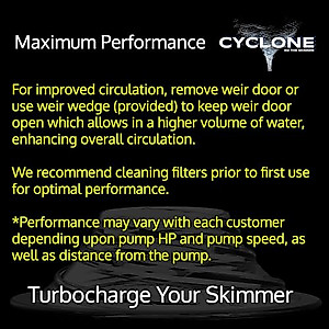 The Skimmie Cyclone - Turbocharges Pool Skimmer Water Flow - Improves Pool Surface Cleaning & Debris Removal - Pool Accessories & Pool Skimmer 7" Funnel Design Works with Any Pool Water Level