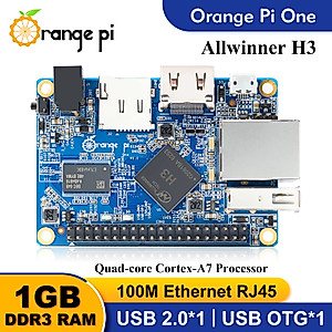 Orange Pi One Single Board Computer 1GB DDR3 AllWinner H3 Quad Core Run Android Ubuntu Debian (One(1GB)+Case+Power Supply)